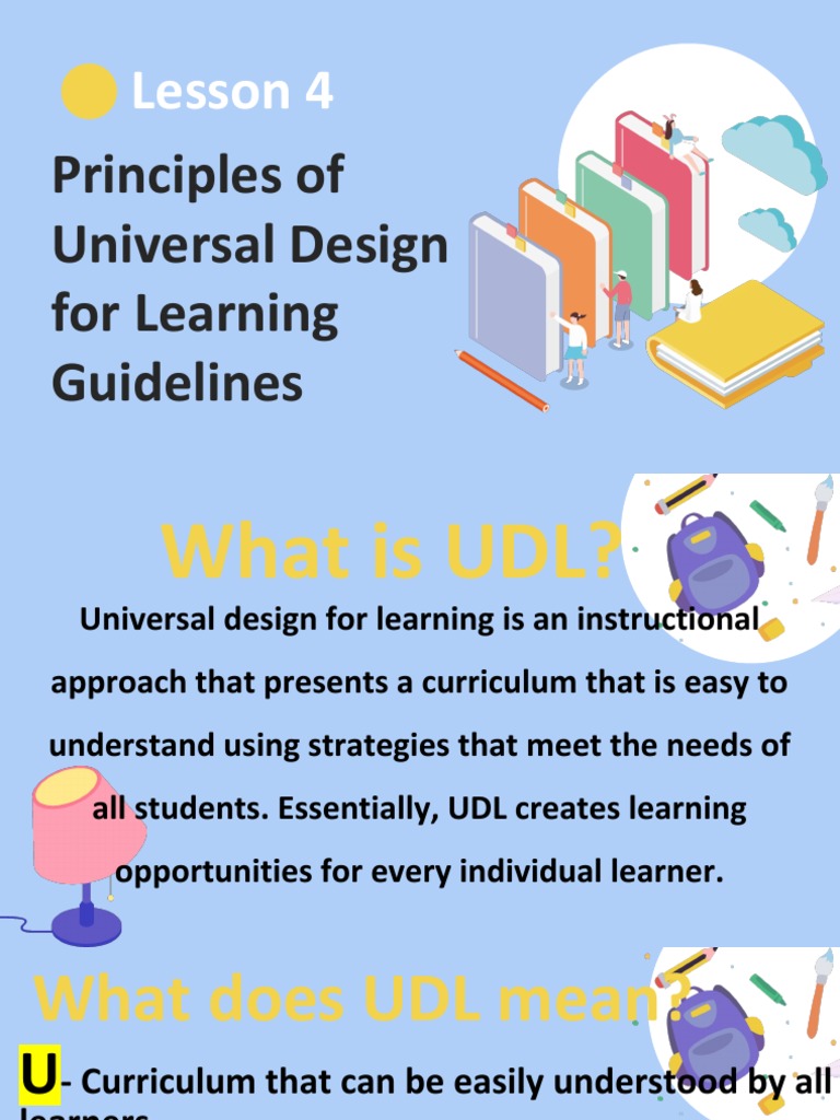 Lesson 4: Principles of Universal Design For Learning Guidelines | PDF ...