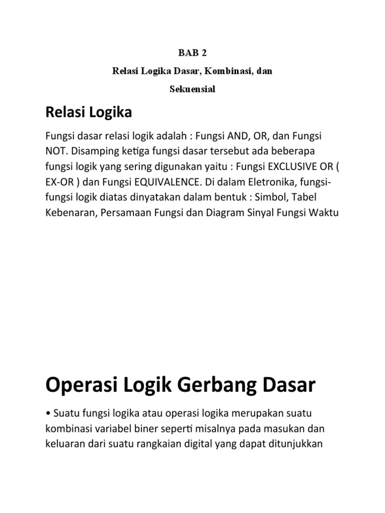 Bab 2 Relasi Logika | PDF