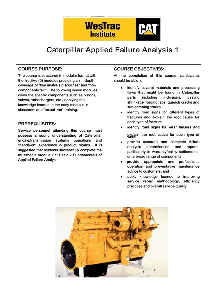 Caterpillar Failure Analysis Course | PDF | Modularity | Failure Analysis