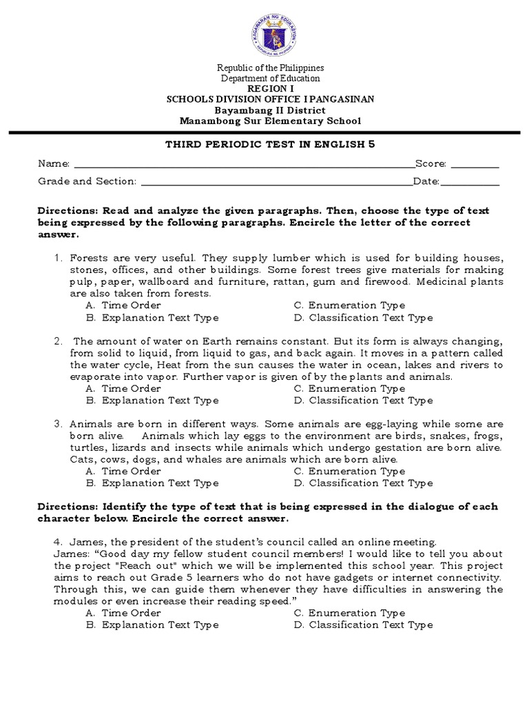 TQ-ENGLISH-Q3 (AutoRecovered) | PDF | Water | Distillation