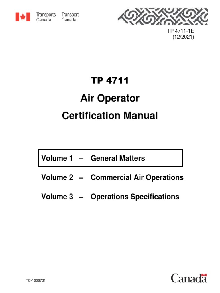 Air Operator Certification Manual Overview | PDF | Occupational Safety ...