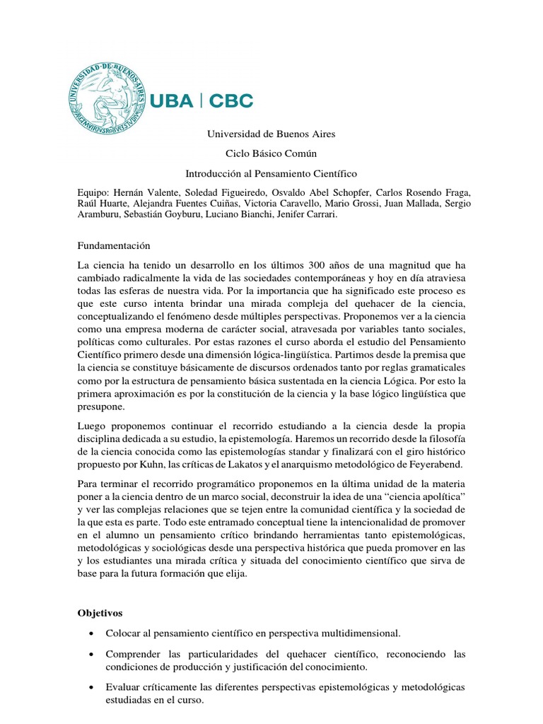 Programa IPC 1C23 | PDF | Karl Popper | Filosofía de la Ciencia