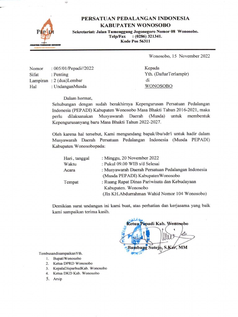 Undangan Musda Pepadi | PDF