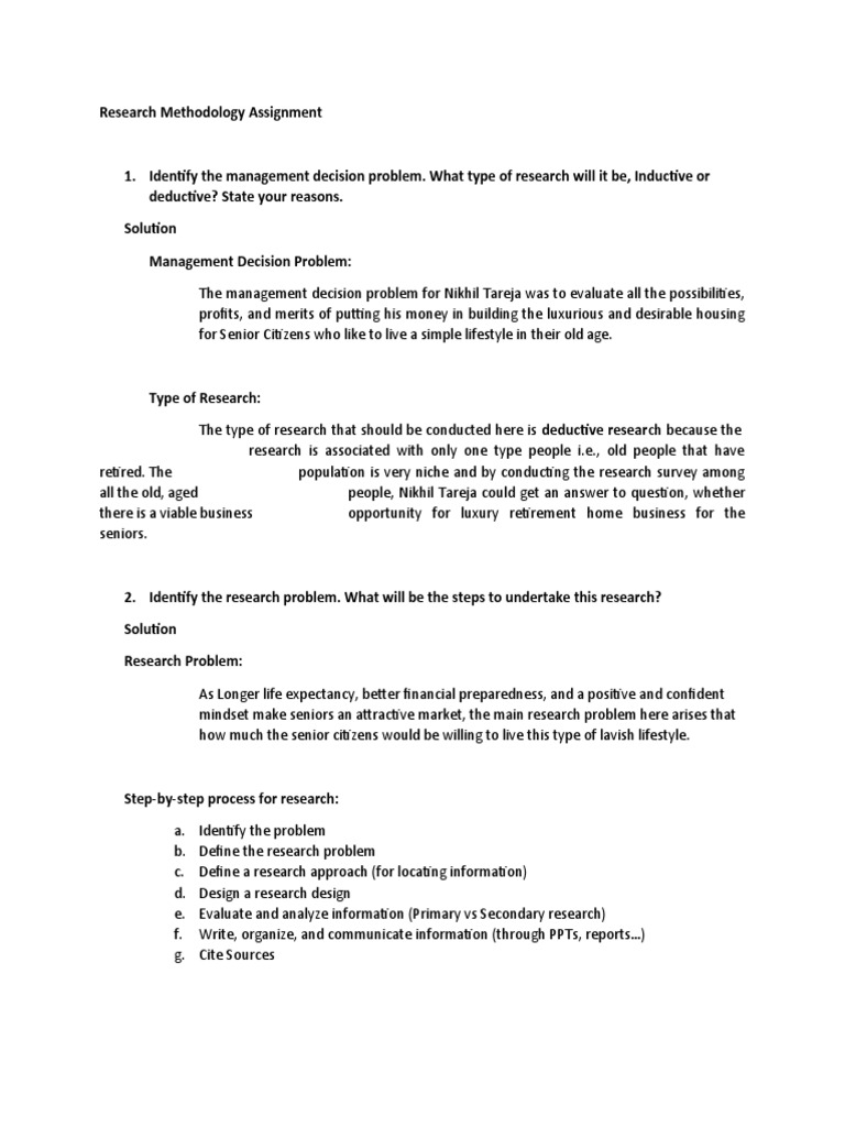 Research Methodology Assignment | PDF | Methodology | Hypothesis Research Methodology Assignment | PDF | Methodology | Hypothesis
