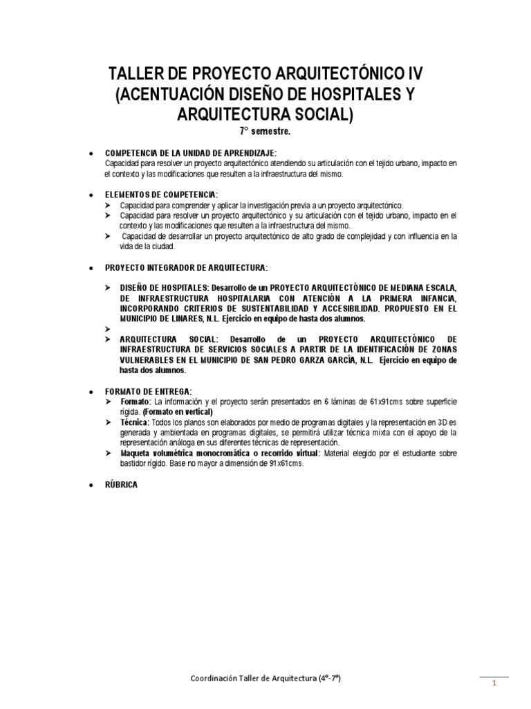 Taller de Proyecto Arquitectónico IV E-J-2023 ACENTUACION SOCIAL Y ...