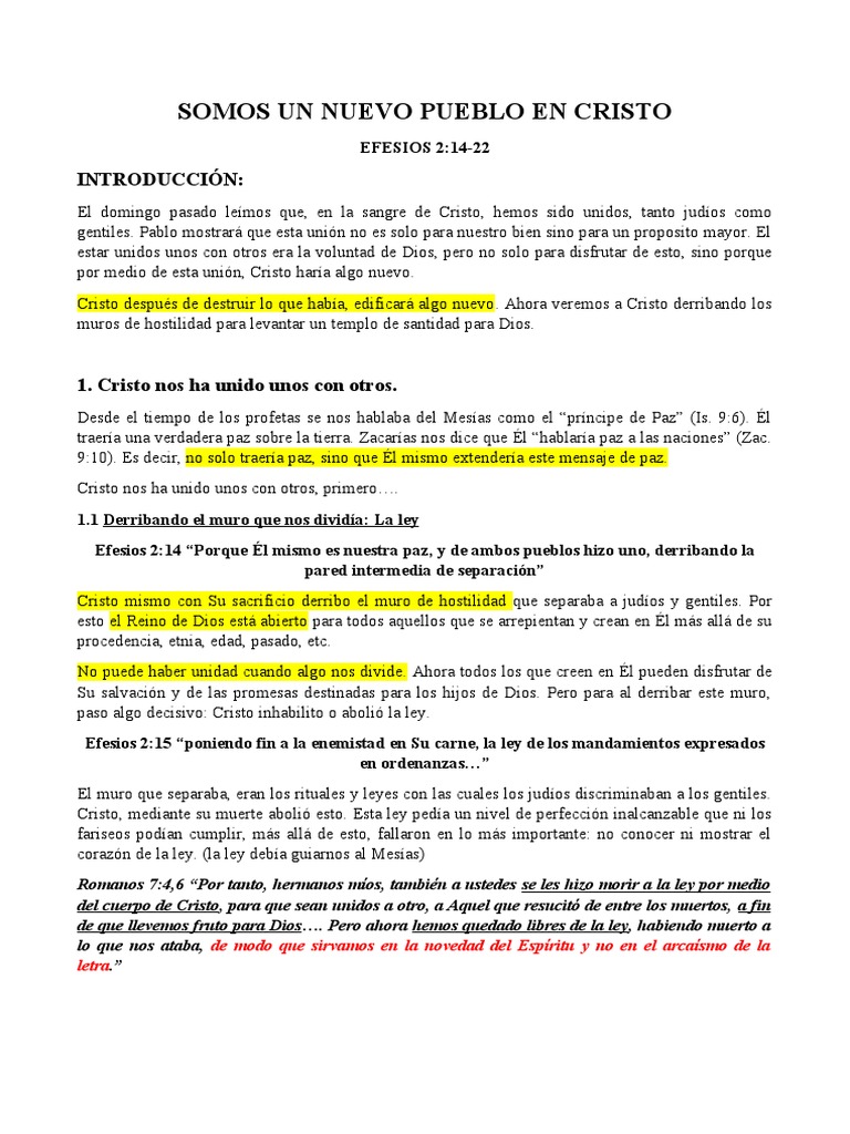 Tema 5 - Efesios 2 - Notas | PDF