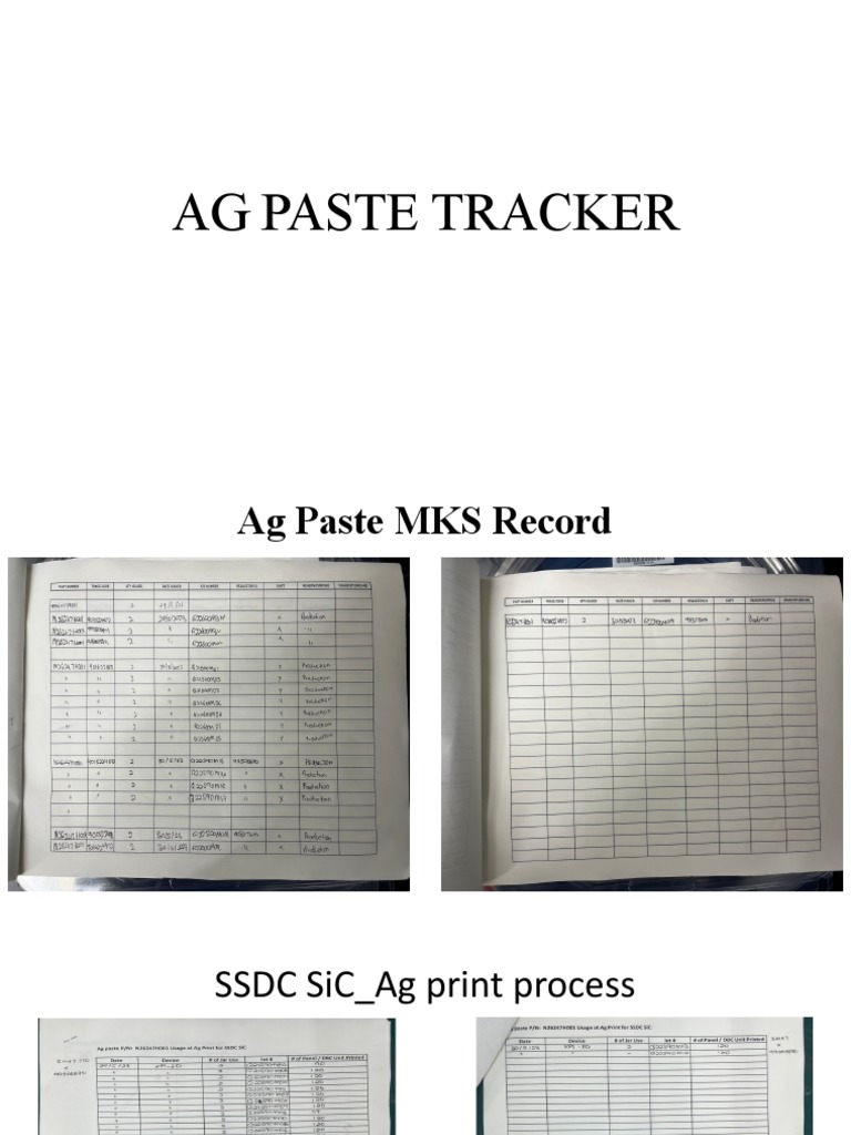 Ag Paste Tracker | PDF