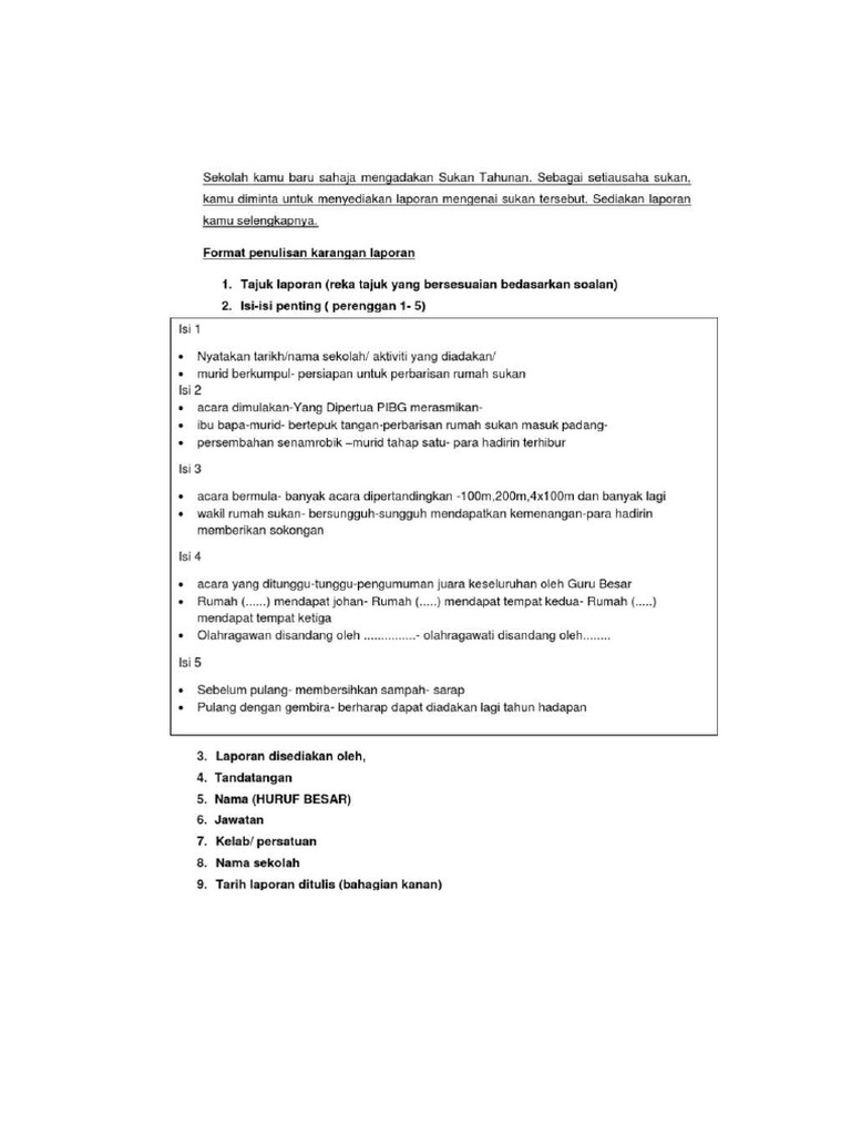 Latihan Laporan Dan Surat Kiriman Rasmi | PDF