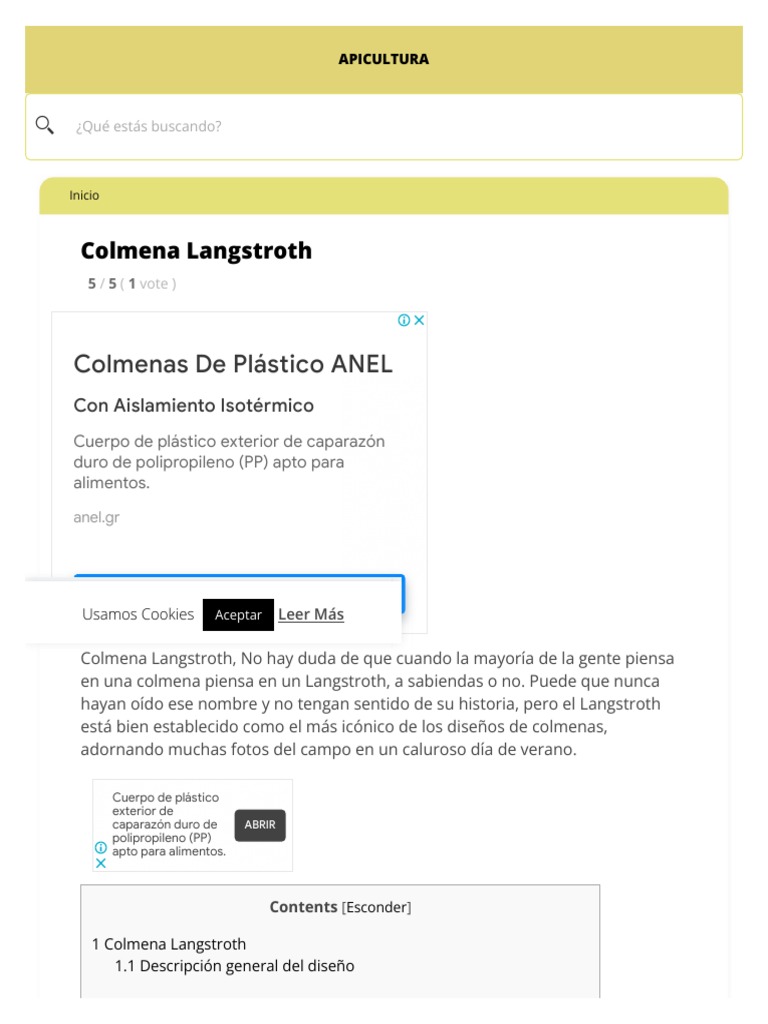 Colmena Langstroth - Apicultura | PDF | Apicultura | Colmena Colmena Langstroth - Apicultura | PDF | Apicultura | Colmena