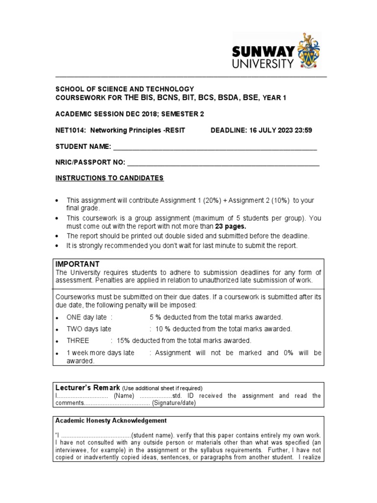 Networking Principles Resit Coursework | PDF | Computer Network | Router (Computing)