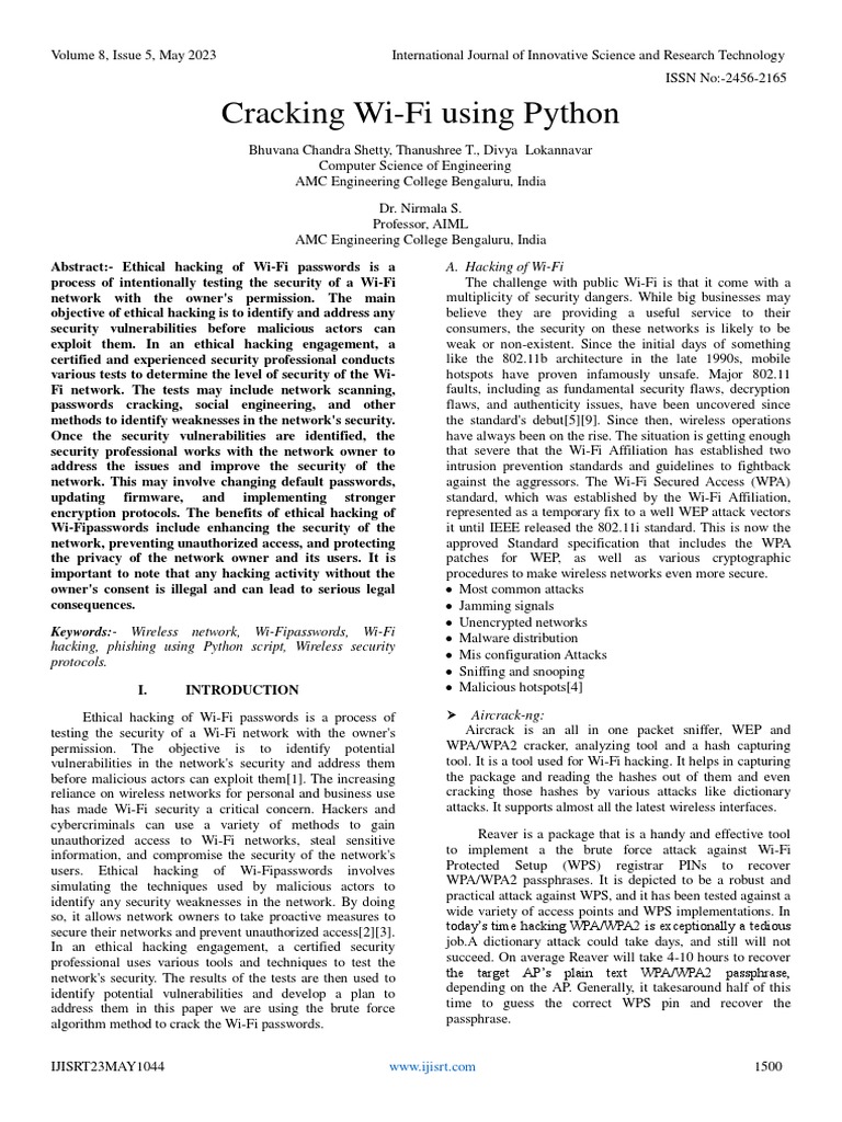 Cracking Wi-Fi Using Python | PDF | Security | Computer Security