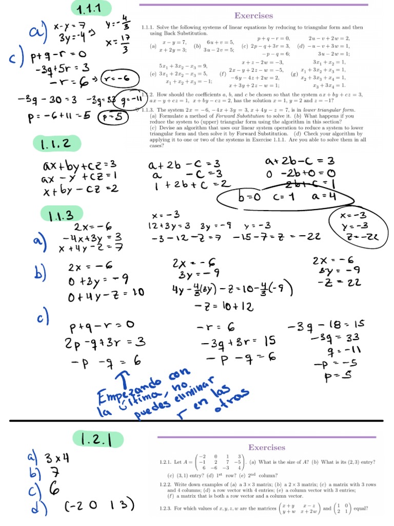 Exercises 01 Olver - Applied Linear Algebra | PDF