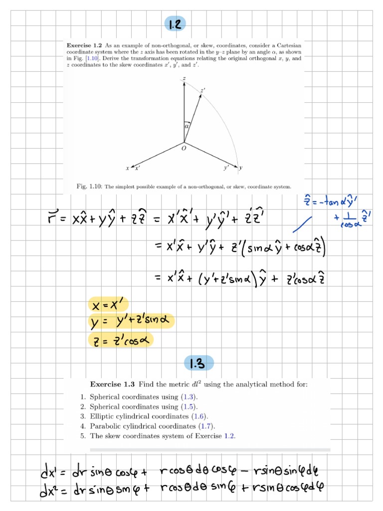 Exercises 01 Moataz - Covariant Physics | PDF