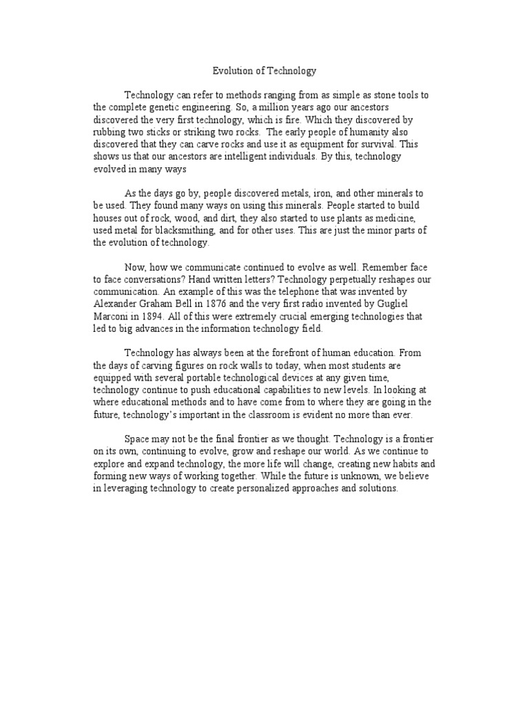 Evolution of Technology | PDF