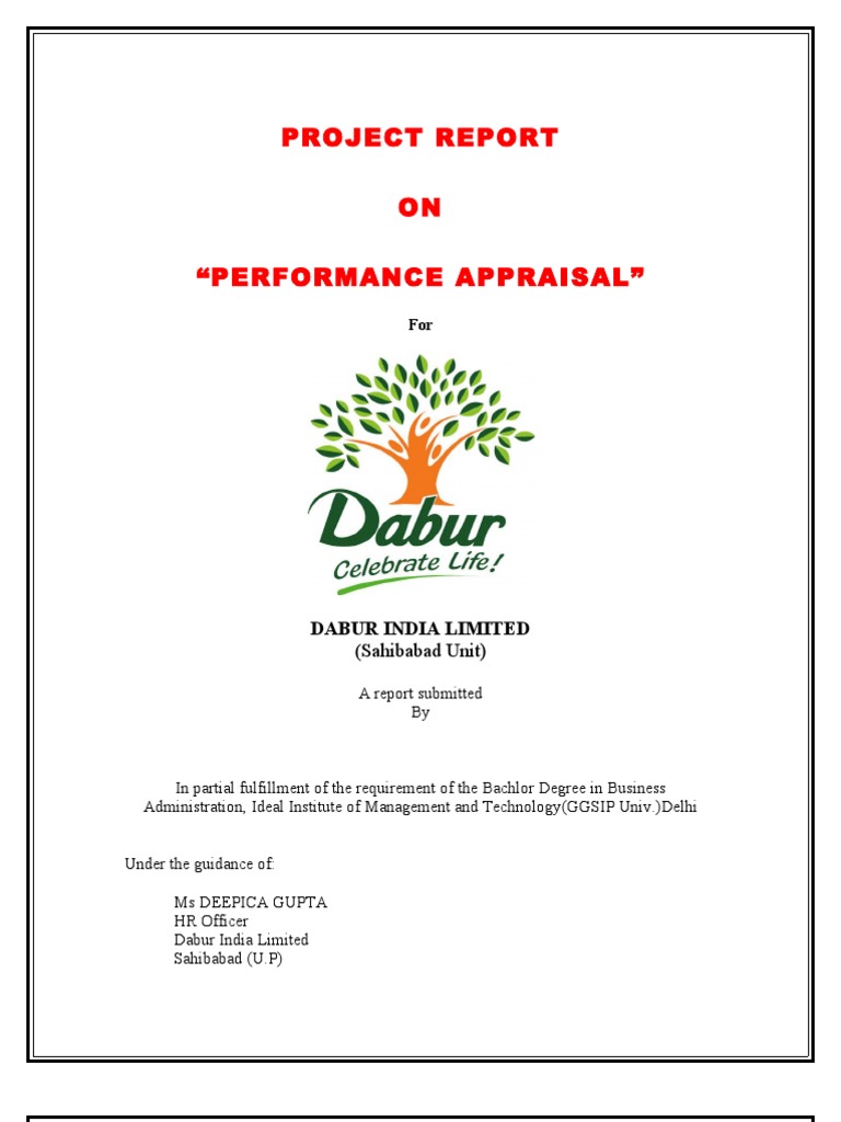 Dabur Project | PDF | Performance Appraisal | Educational Assessment