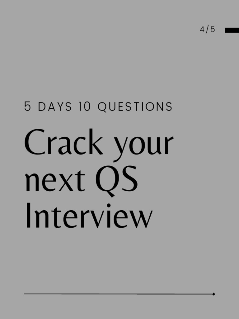 Day 4 QS Interview Prep Guide | PDF | Regulatory Compliance | Procurement