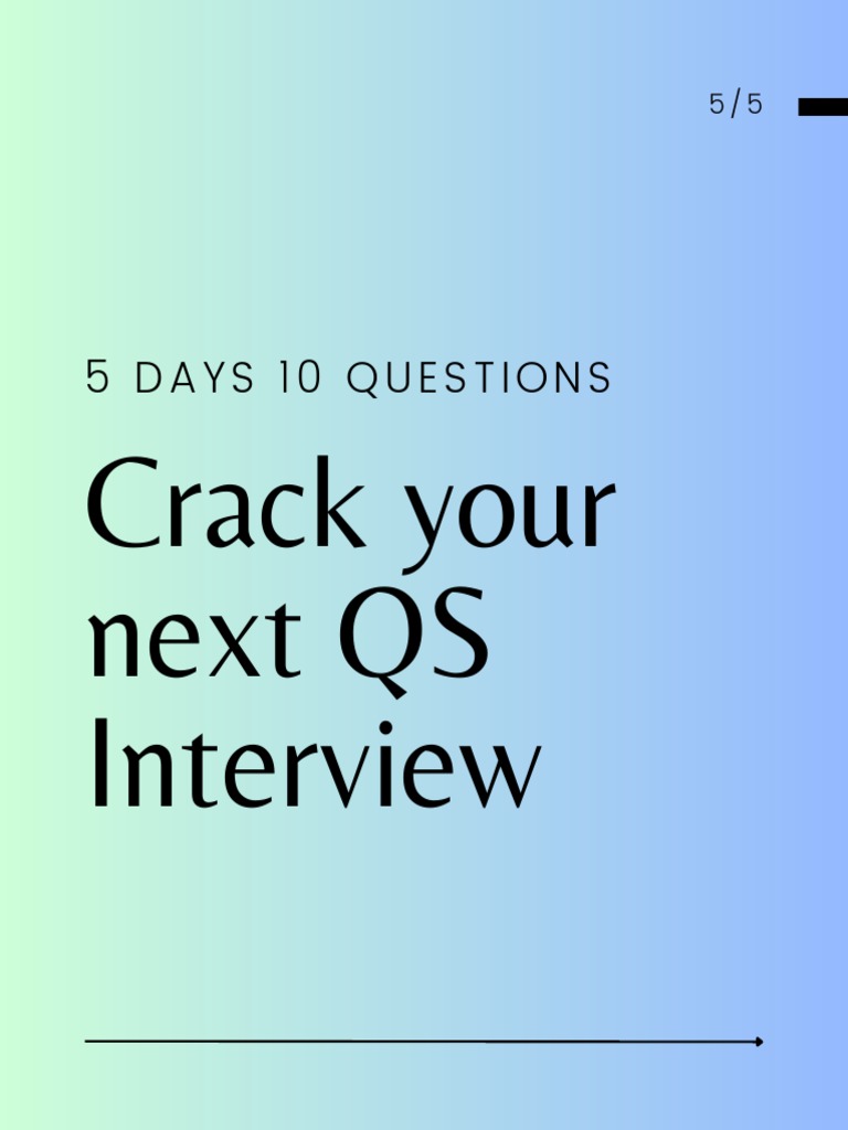 Quantity Surveyor Interview Questions Part-5 | PDF | Cash | Employee Retention