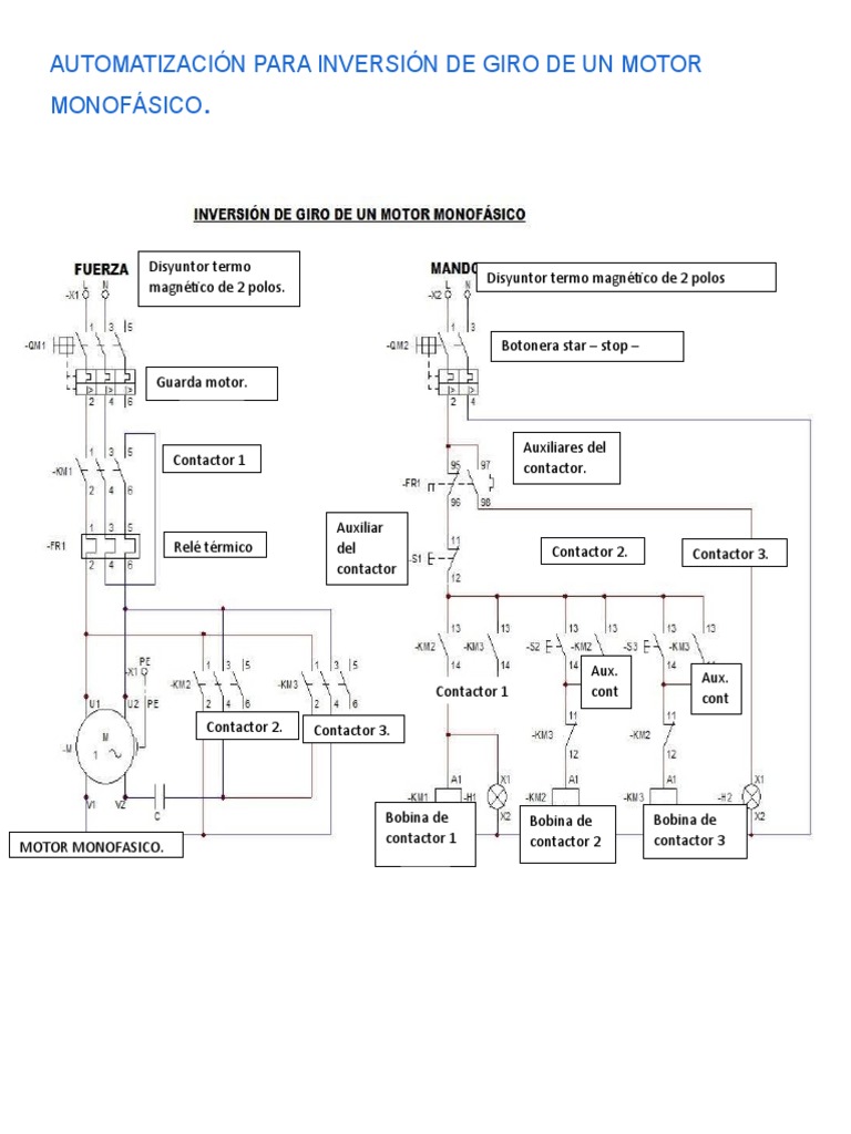 Automatización para Inversión de Giro de Un Motor Monofásico | PDF