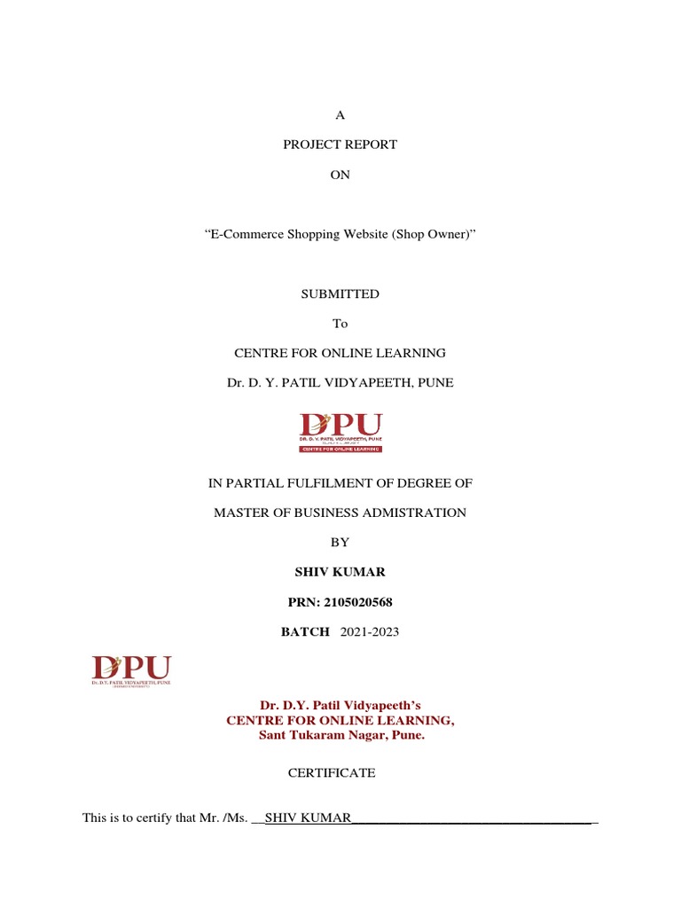 Final Project Report On e Commerce Shopping Website | Download Free PDF | Online Shopping | Java ...