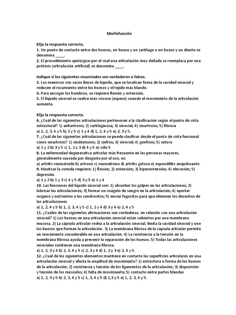 Ex Morfo 9 | PDF | Articulación | Sistema musculoesquelético