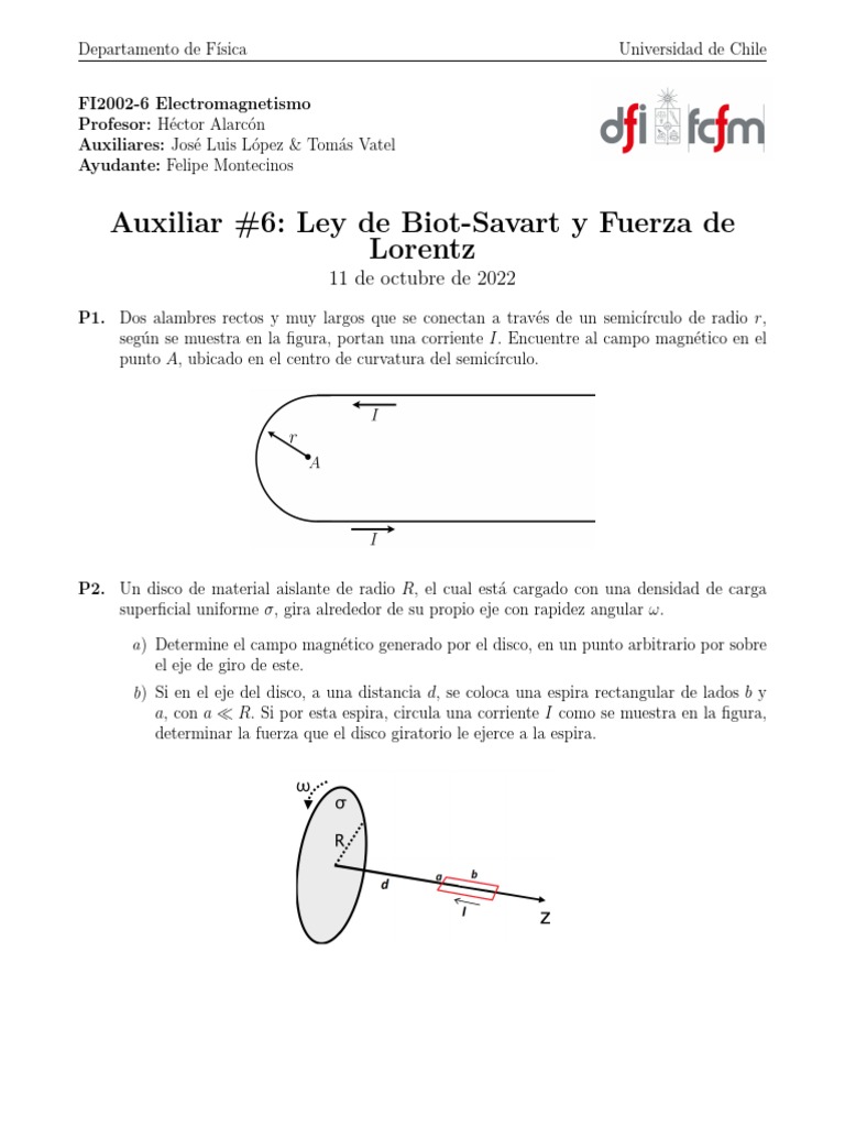 Ley de Biot-Savart y Fuerza de Lorentz | PDF | Campo magnético | Fuerza