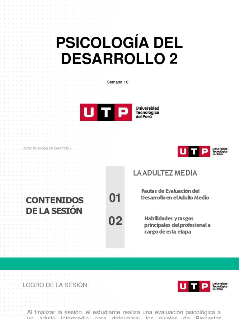 Psicología Del Desarrollo 2: Semana 10 | PDF | Sicología | Bienestar
