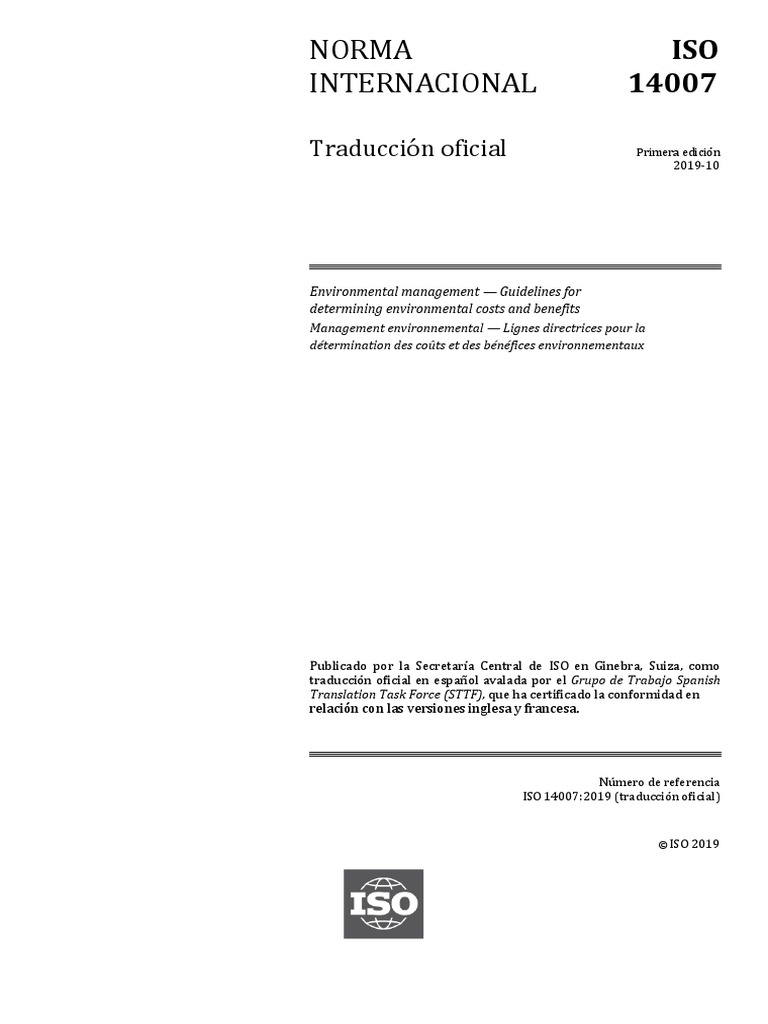 Directrices ISO 14007 sobre costos ambientales | PDF