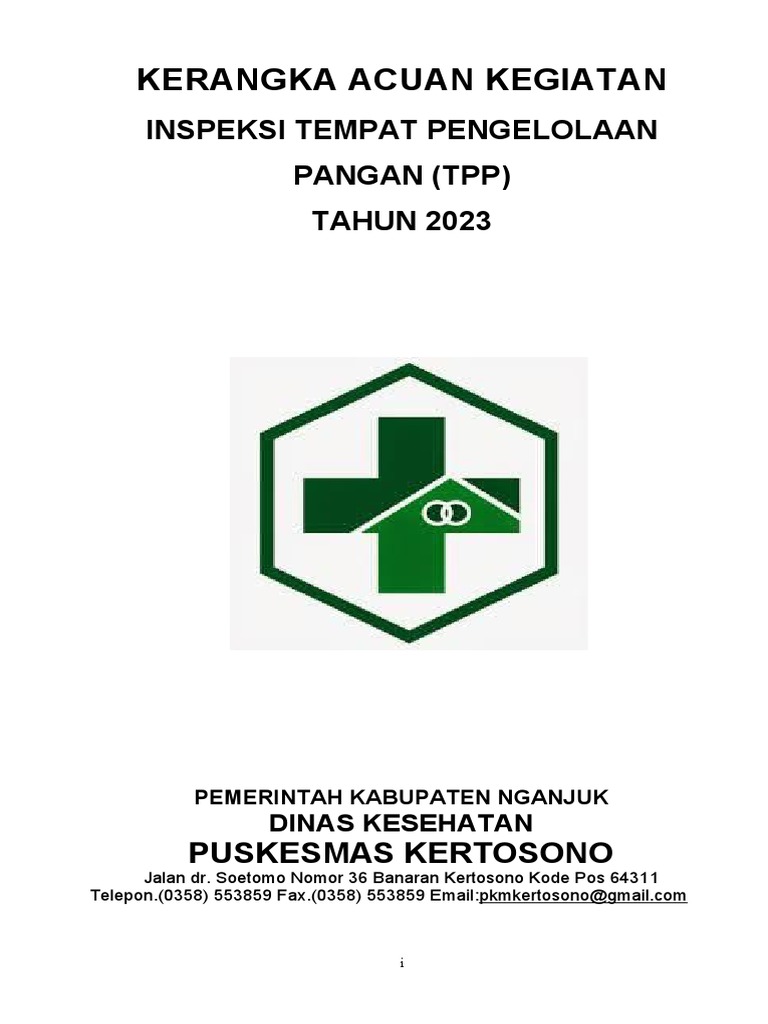 Halaman Depan KAK TPP 2023 | PDF