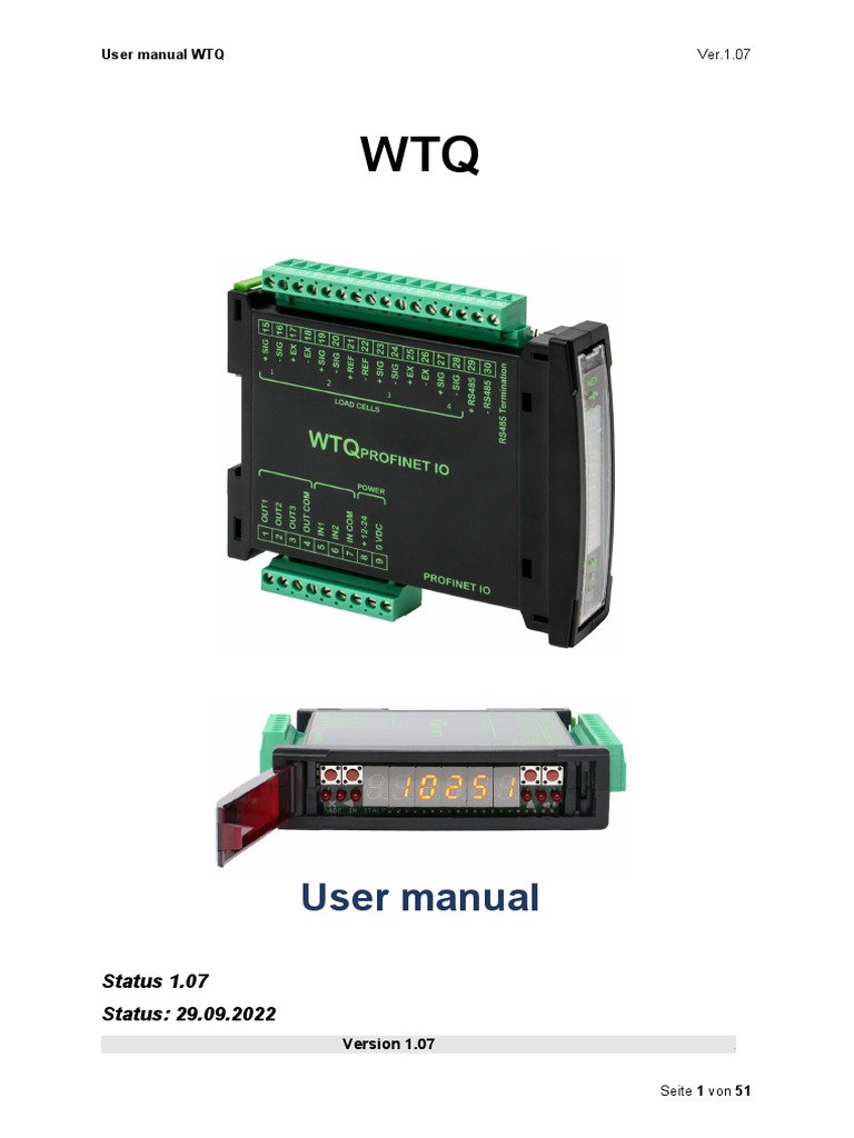 WTQ Manual en | Download Free PDF | Parameter (Computer Programming) | Calibration