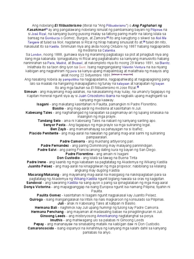 El Filibusterismo Reviewer | PDF
