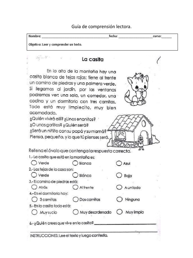 Guía de Comprensión Lectora | PDF