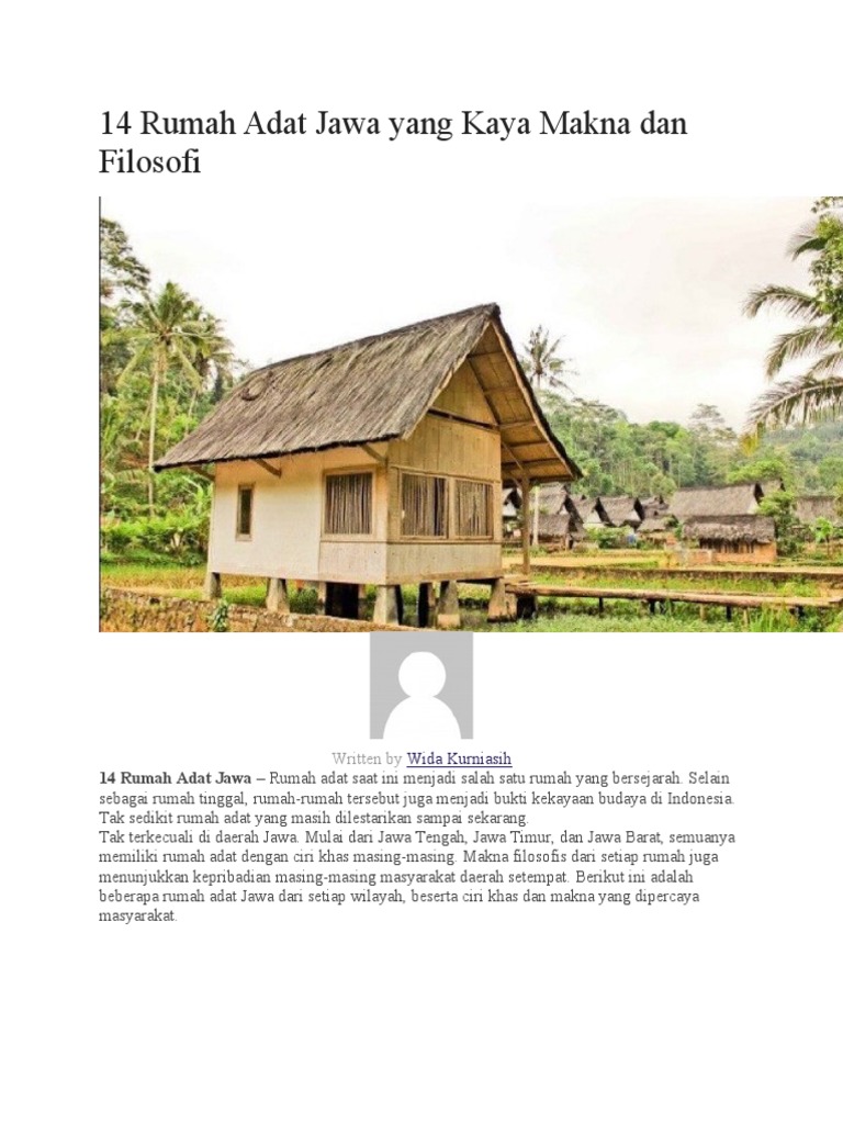 14 Rumah Adat Jawa Yang Kaya Makna Dan Filosofi | PDF