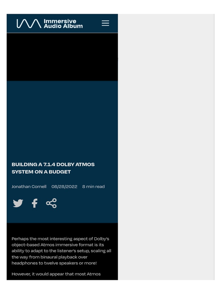 Building A 7.1.4 Dolby Atmos System On A Budget | PDF