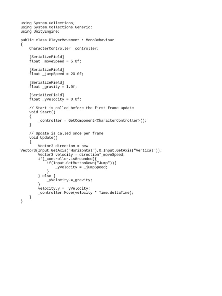 Player Movement Pdf