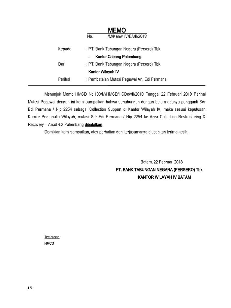 Pembatalan Mutasi Edi Permana | PDF