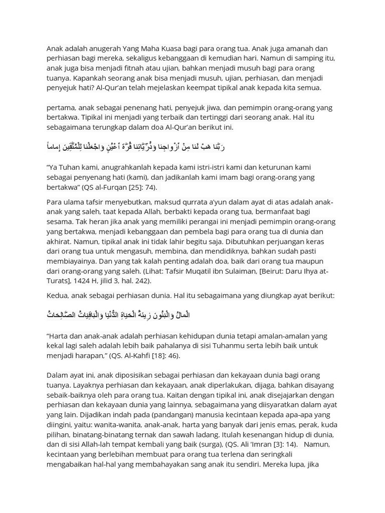 Anak Adalah Anugerah Yang Maha Kuasa Bagi para Orang Tua | PDF Anak Adalah Anugerah Yang Maha Kuasa Bagi para Orang Tua | PDF