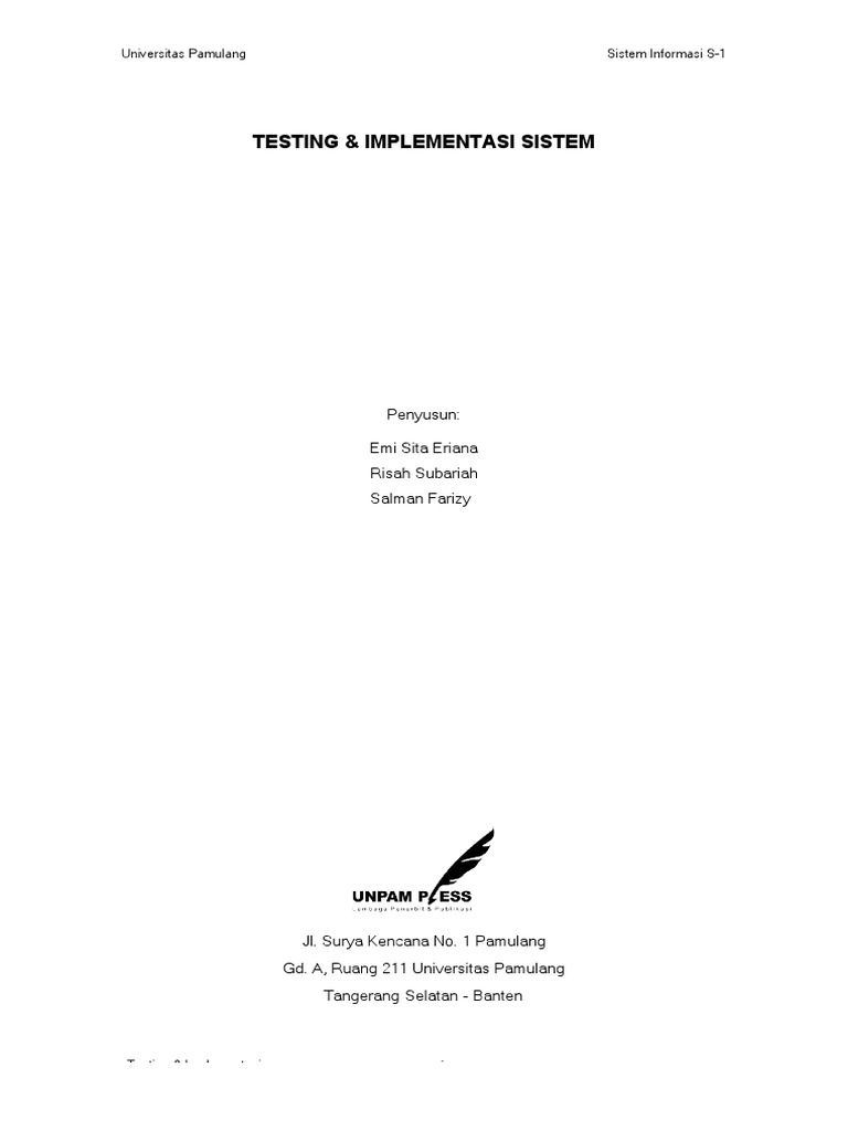 Sif0210 - Testing & Implementasi Sistem | PDF | Karier & Perkembangan