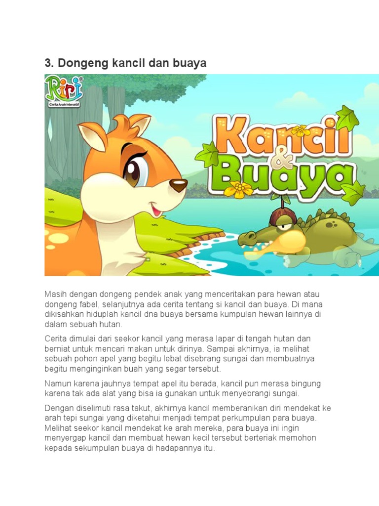 Dongeng Kancil Dan Buaya | PDF