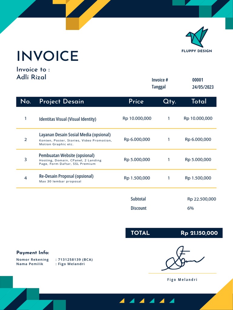Invoice Pengajuan Kerjasama | PDF