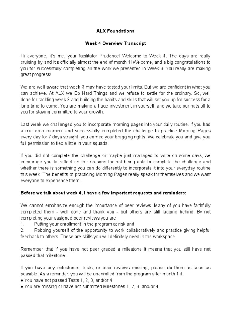 Transcript For Week 4 | PDF | Cognition | Learning