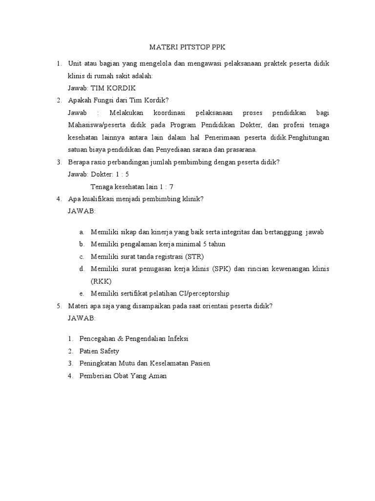 Materi Pitstop PPK | PDF | Pengembangan Diri