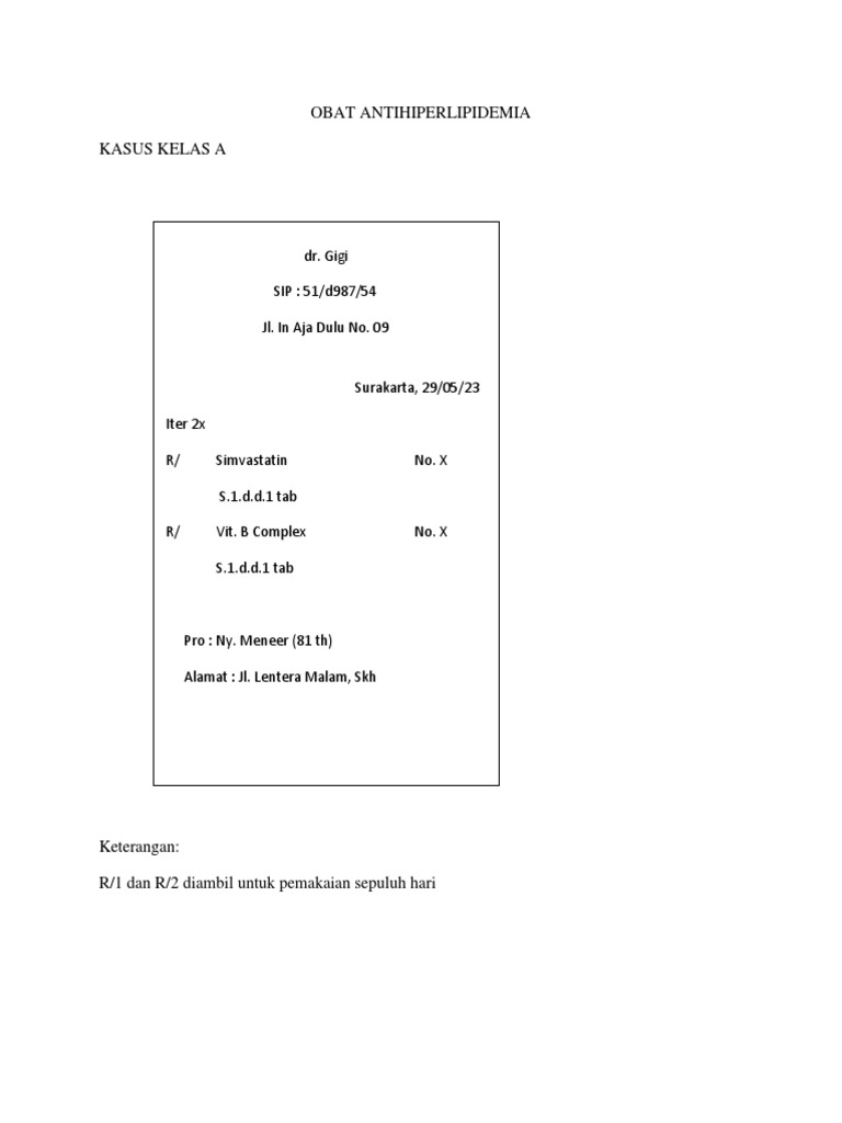 Kasus P12 - Obat Antihiperlipidemia | PDF