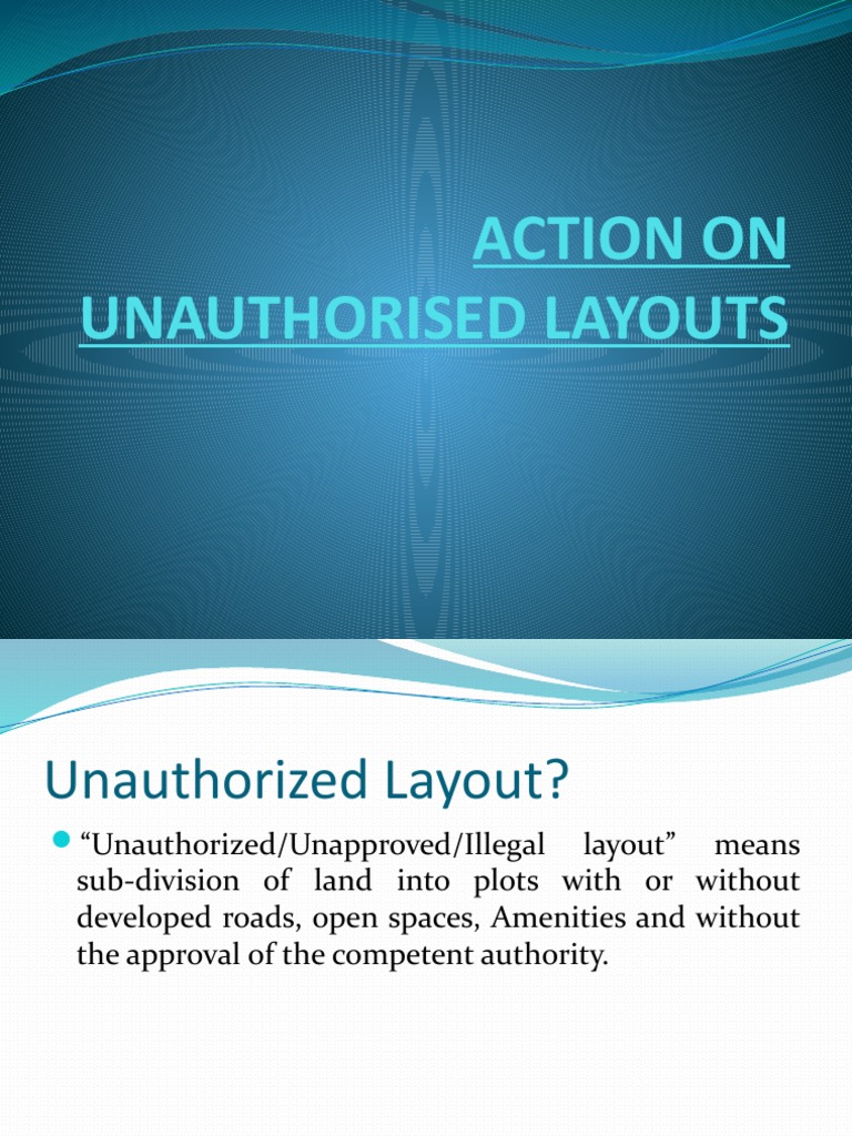 Action On Unauthorized Layouts | PDF | Government | Justice