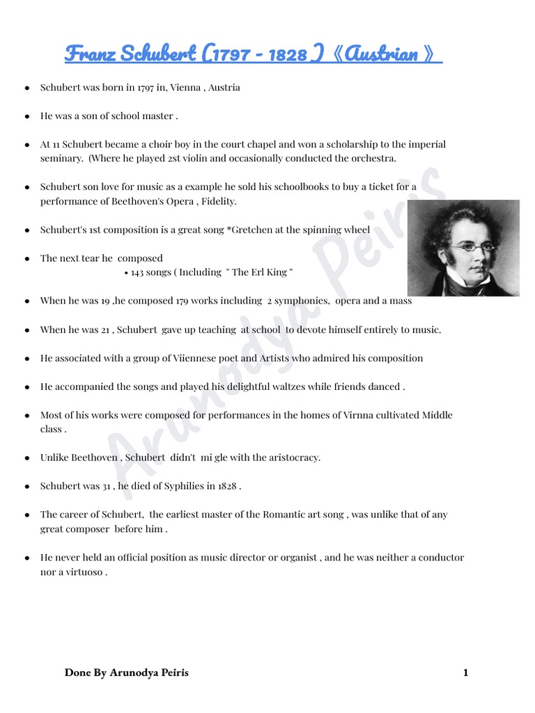 Franz Schubert | PDF | Art | Poetry