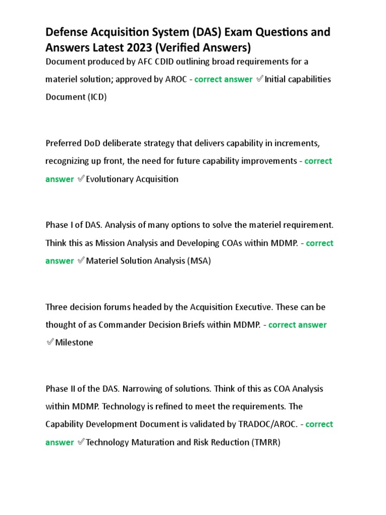 DAS Exam Questions & Answers 2023 | PDF | Business | Computers