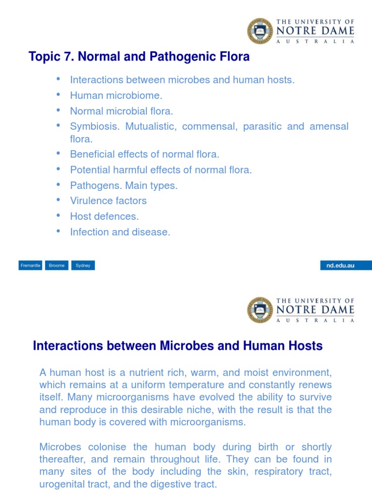 TOPIC 7 - Normal and Pathogenic Flora 2020 | PDF | Symbiosis | Pathogen