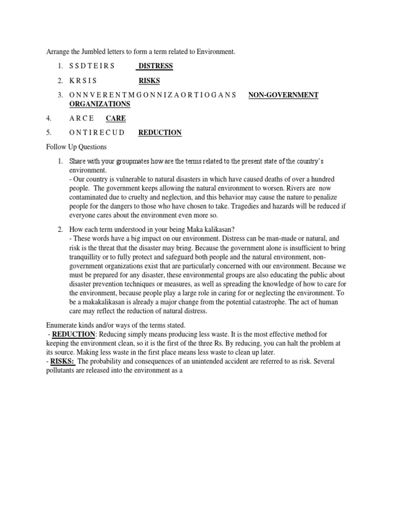 M5L1 Pre Task Jumbled Letters | PDF | Science & Mathematics