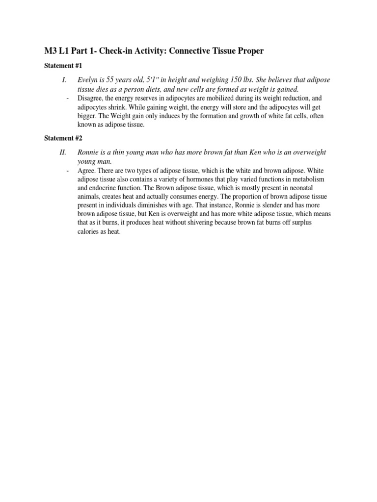 Histology Lecture M3 L1 Part 1 - Check-In Activity Connective Tissue ...