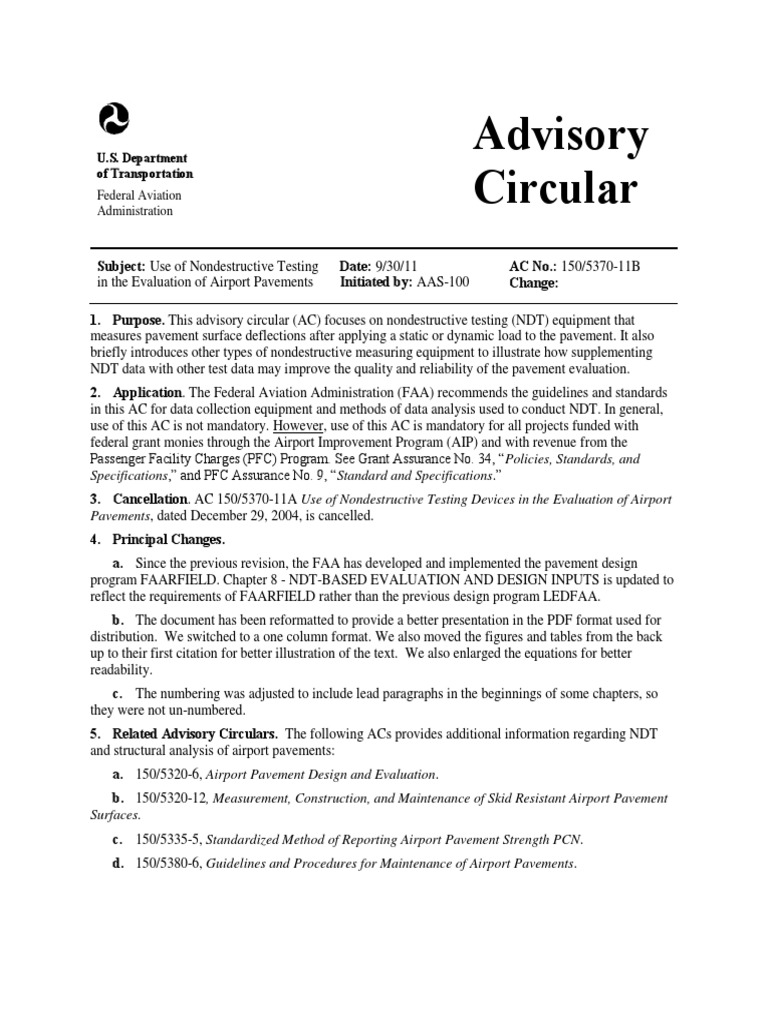Advisory Circular: U.S. Department of Transportation | PDF ...