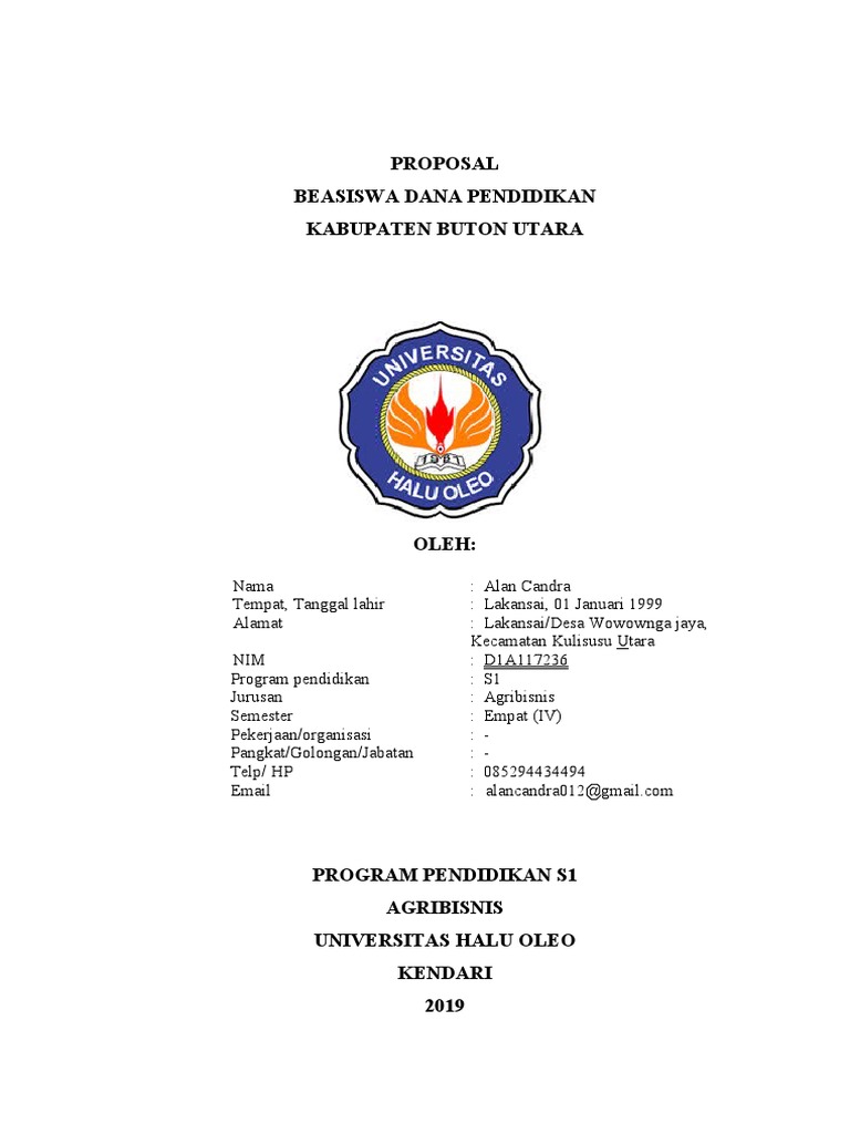 proposal beasiswa | PDF